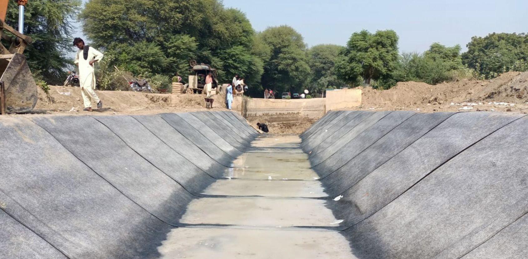 CANAL LINING IN PAKISTAN WITH CONCRETE CANVAS CCX | Geofabrics Australasia