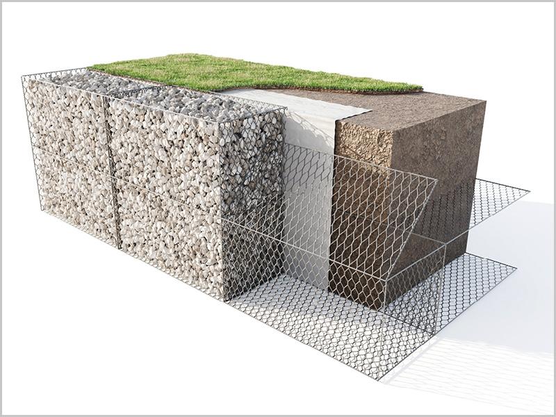 Gabion Retaining Wall | Geomesh Gabion - Geofabrics Australasia